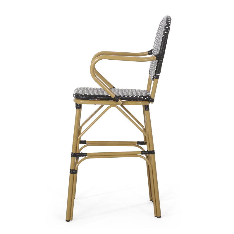 Breakwater Bay Glenmora Wicker Outdoor 29.25'' Bar Stool | Wayfair