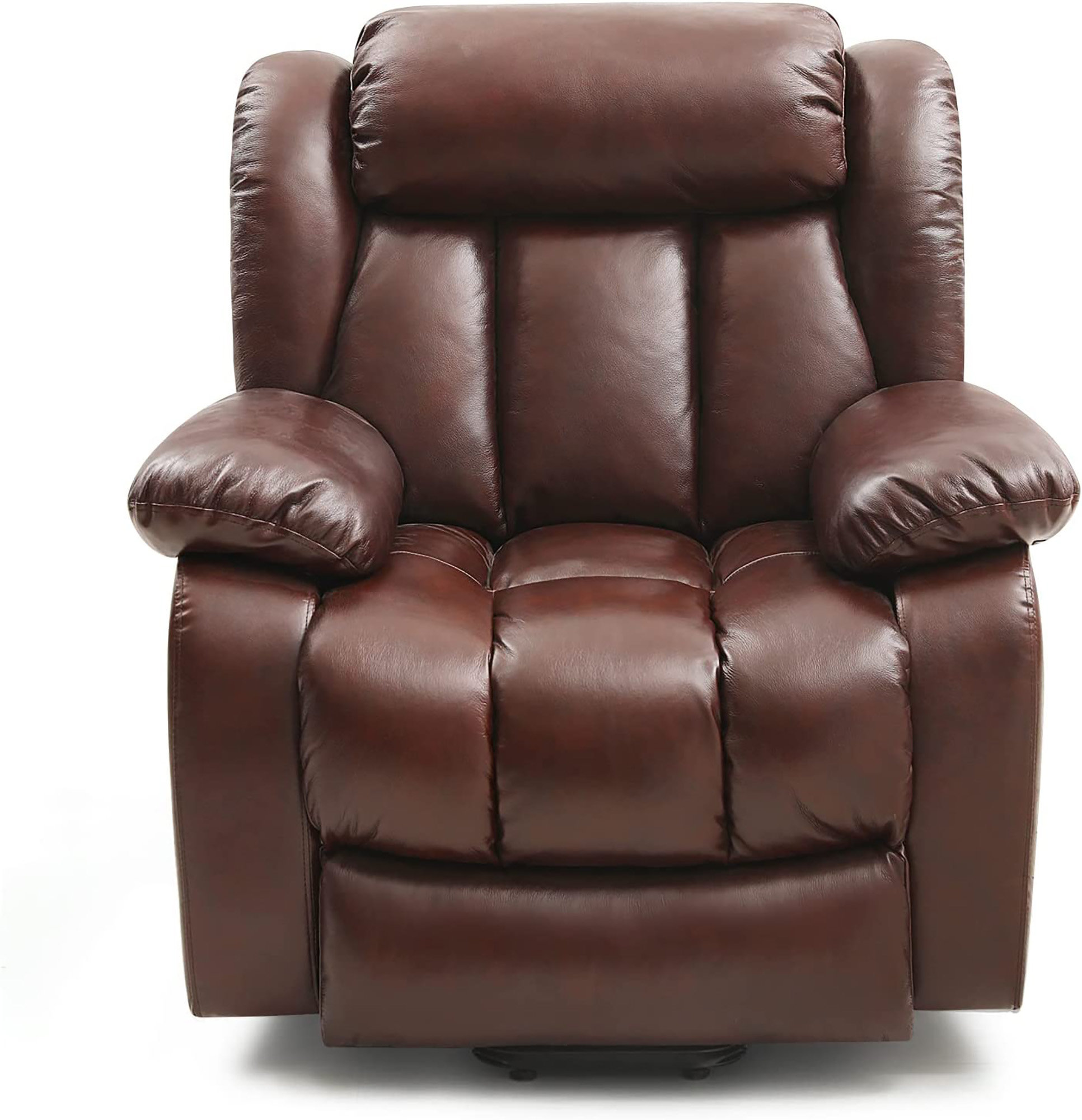 Inbox Zero Genuine Leather Power Reclining Heated Massage Chair | Wayfair
