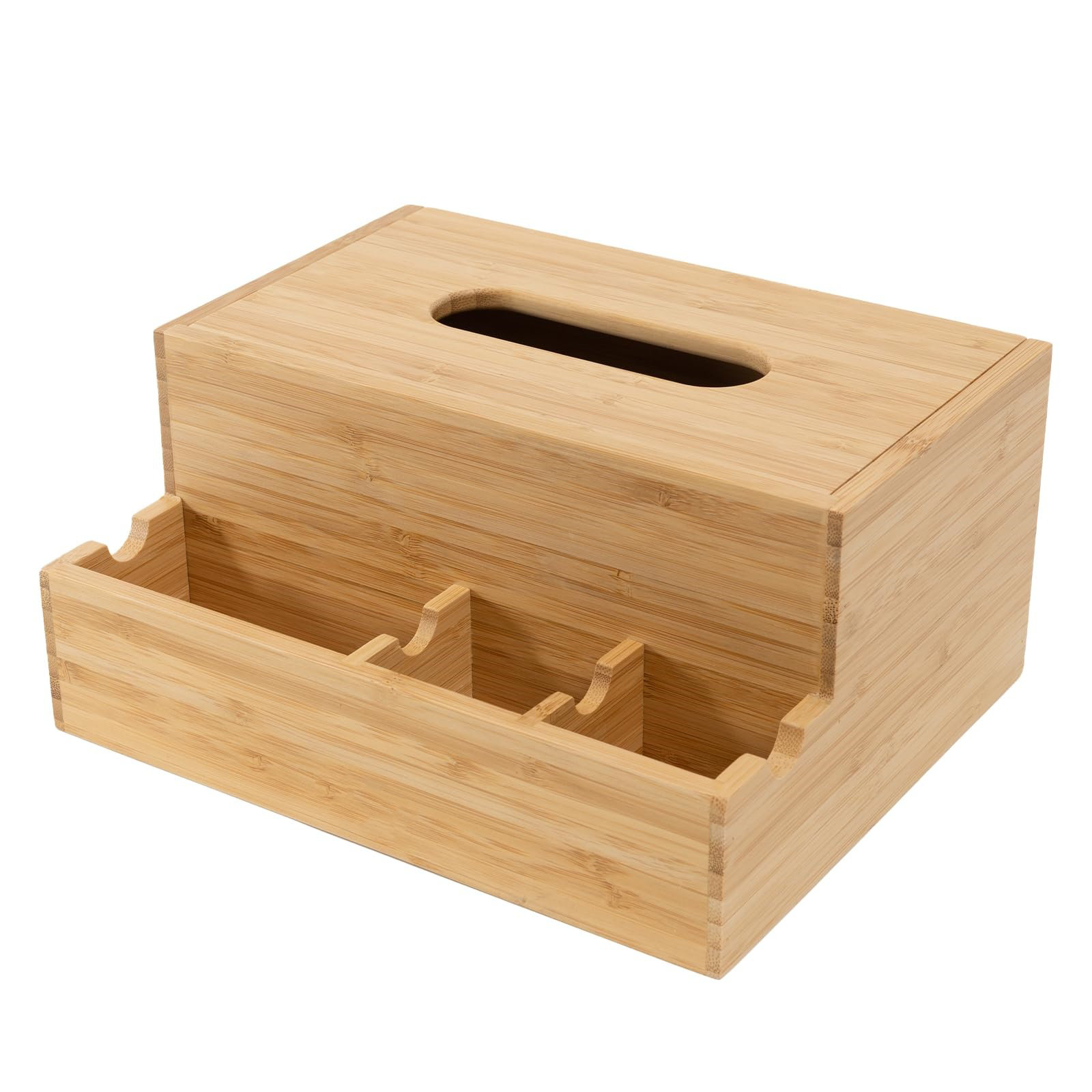 Latitude Run® Bamboo Tissue Box Holder, Tissue Box Cover Rectangular, Desk Dresser Makeup ...