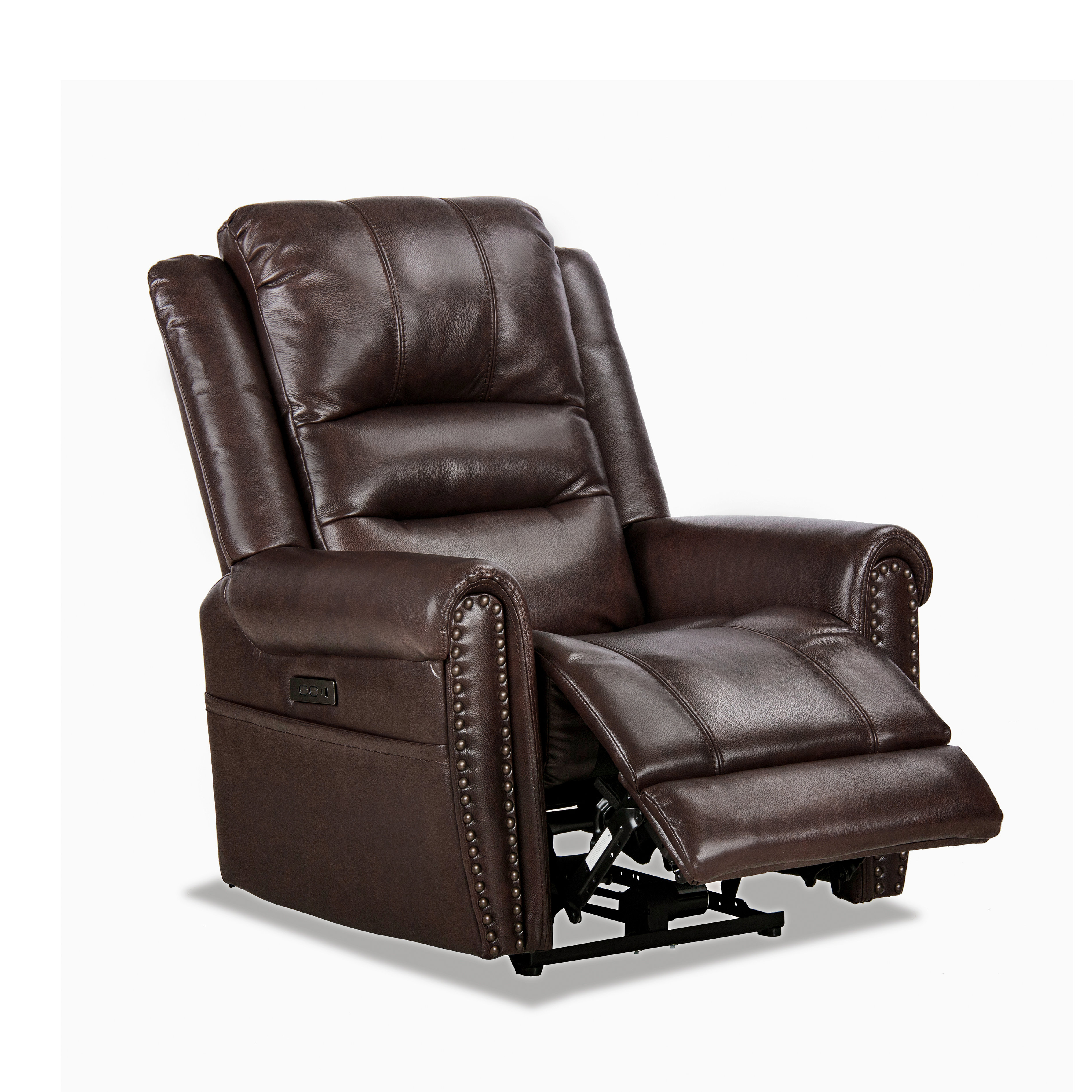 Charlton Home Genuine Leather Power Standard Recliner with Power ...