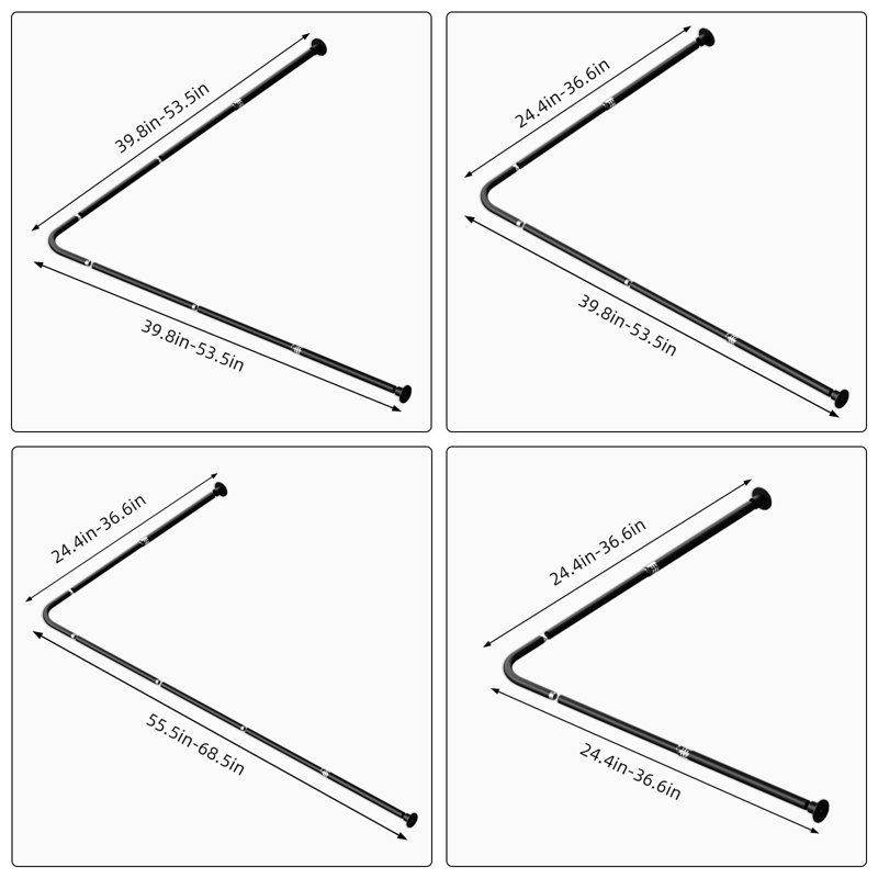 OLHAV Corner Shower Curtain Rod L Shaped,Adjustable Shower Rods | Wayfair