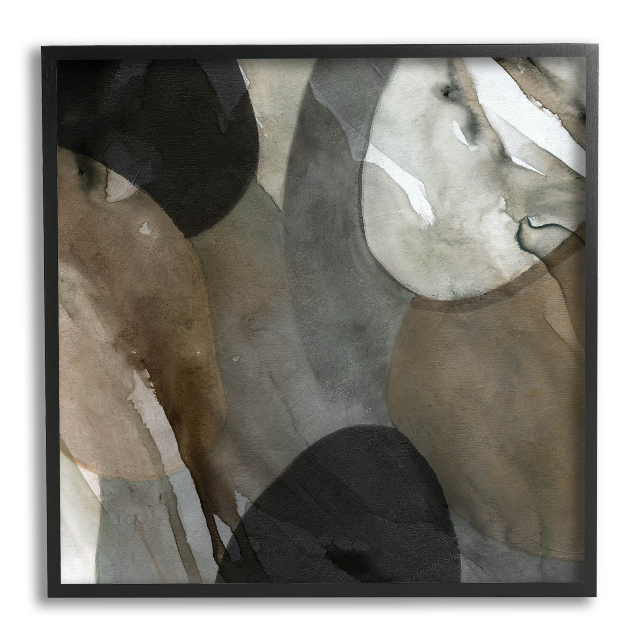 Stupell Industries Contemporary Round Layered Shapes Giclee Art By ...