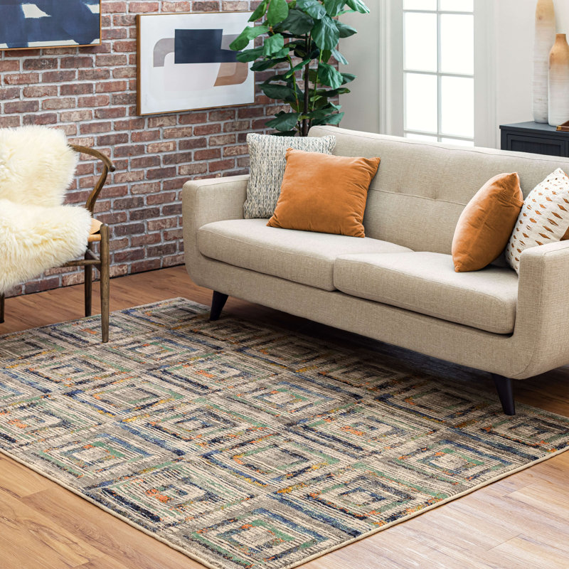 Scott Living Weathered Squares Multi 8' X 11' Area Rug | Wayfair