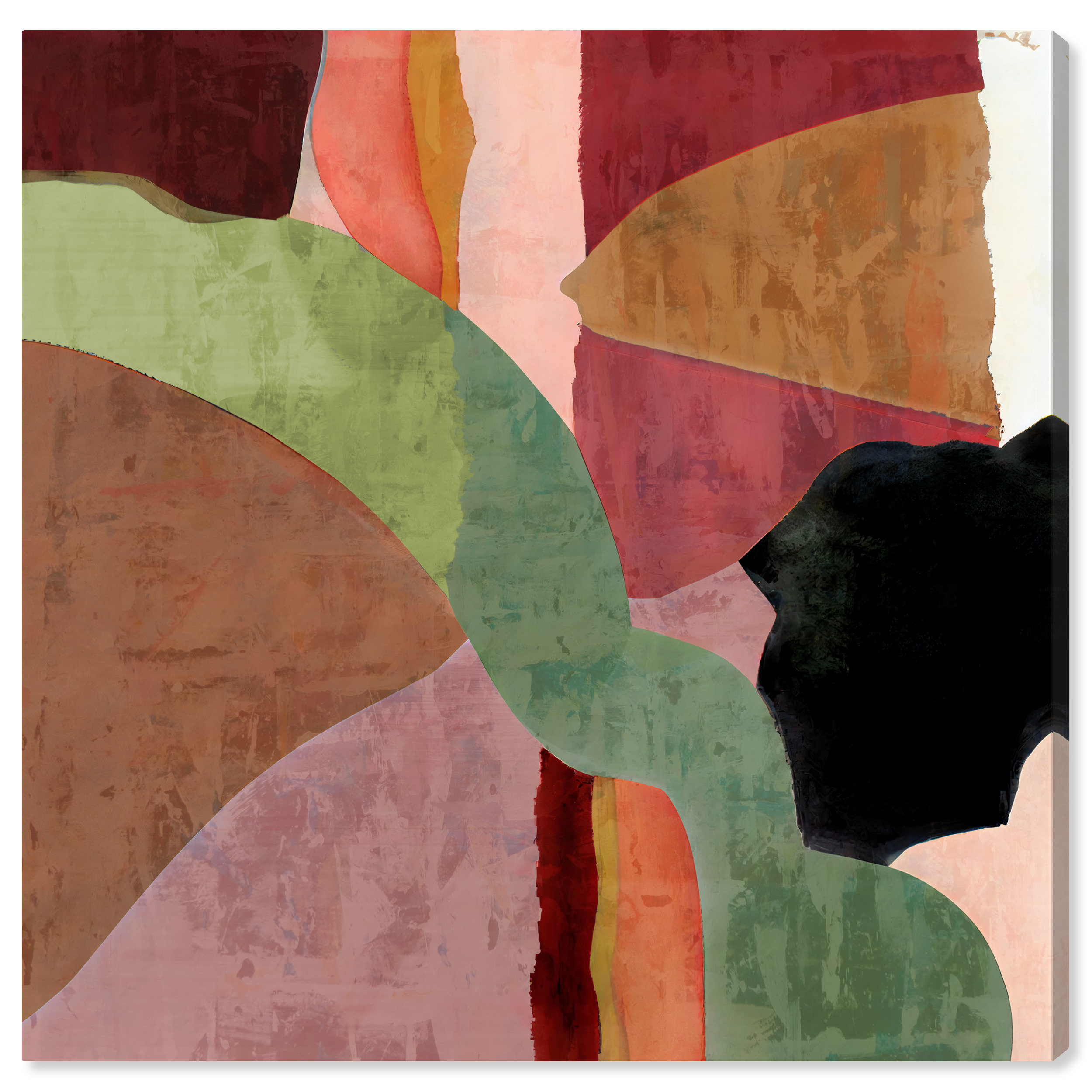 Ivy Bronx Abstract Blara Modern Bronze Canvas Wall Art Print | Wayfair