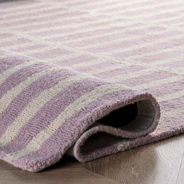 Corrigan Studio® Latrell Handmade Tufted Wool Pink/Gray Area Rug | Wayfair