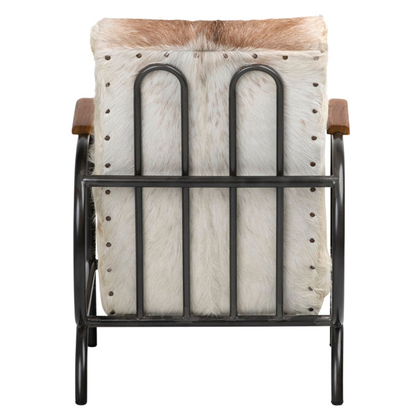 Dovetail Furniture Laney Goat Hide Upholstered Occasional Chair ...