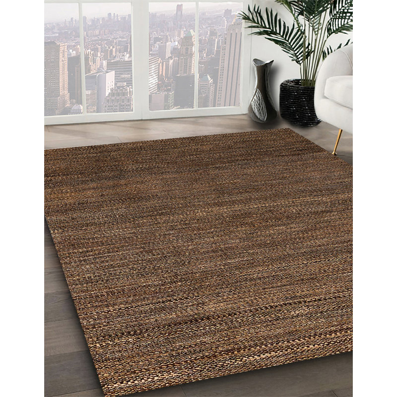 17 Stories Abstract Area Rug in Dark Brown | Wayfair