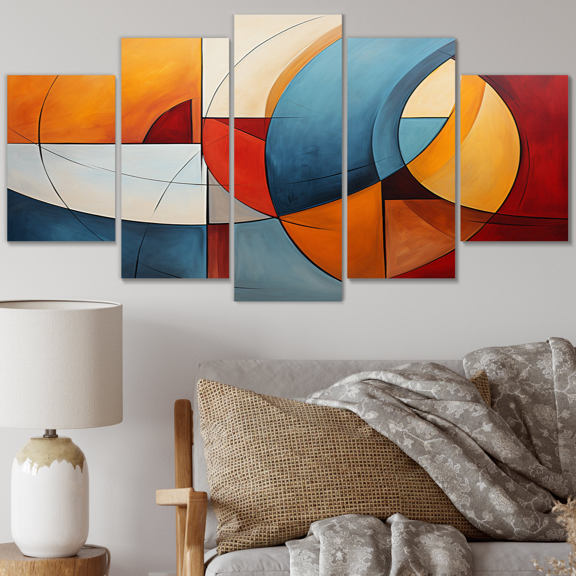 Design Art Cubism Geometric Form I - Cubism Metal Wall Decor Set | Wayfair