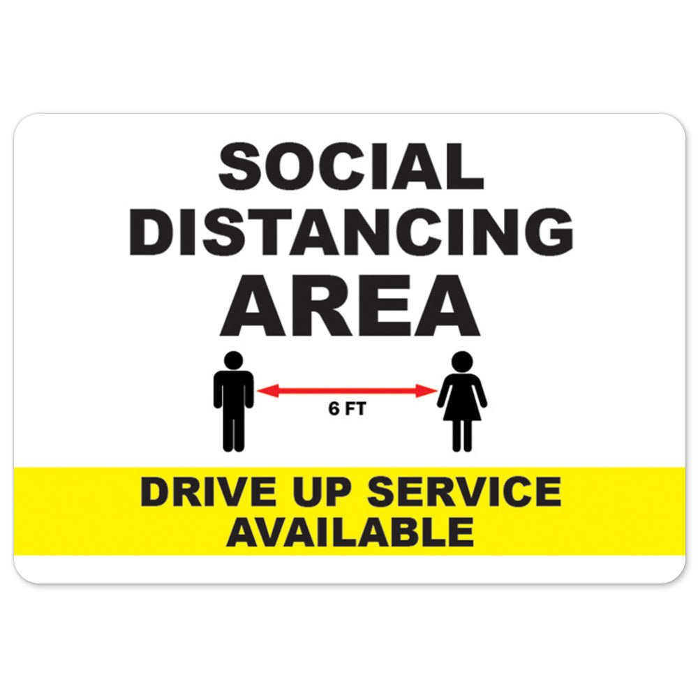 SignMission Social Distancing Area Drive up Space Available Sign | Wayfair