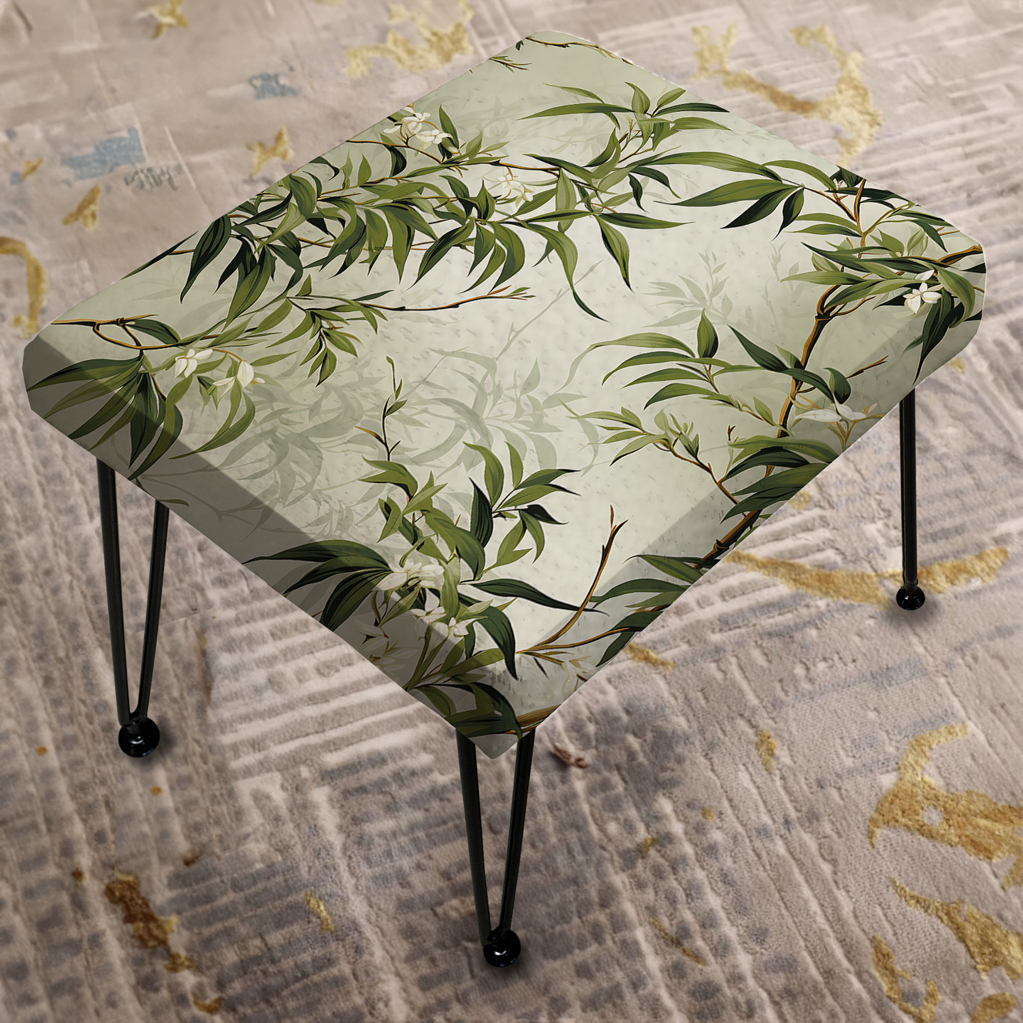 Design Art Bamboo Zen Haven - Oriental Rectangle Ottoman | Wayfair
