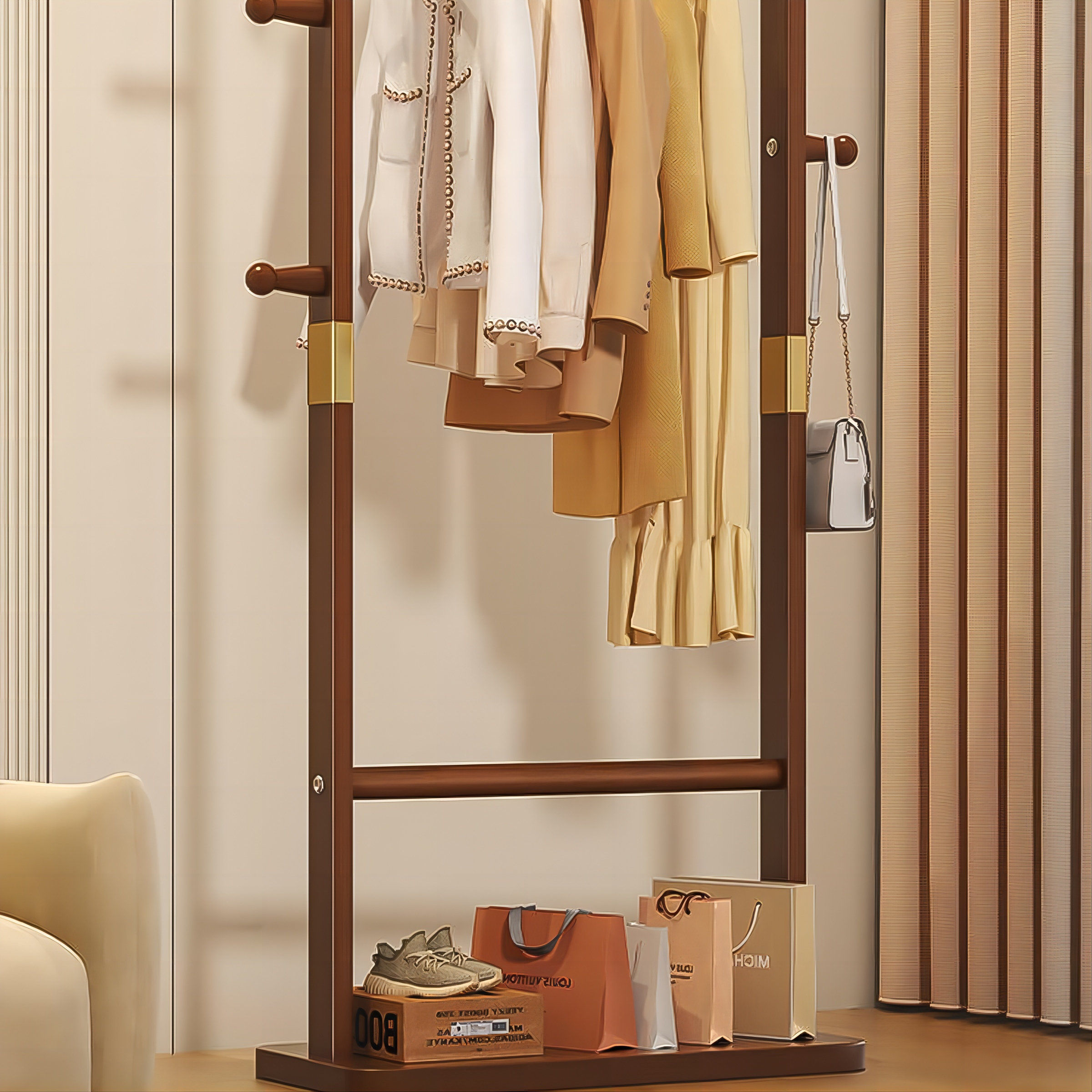 Recon Furniture 23.62'' Solid Wood Clothes Racks /Garment Racks | Wayfair