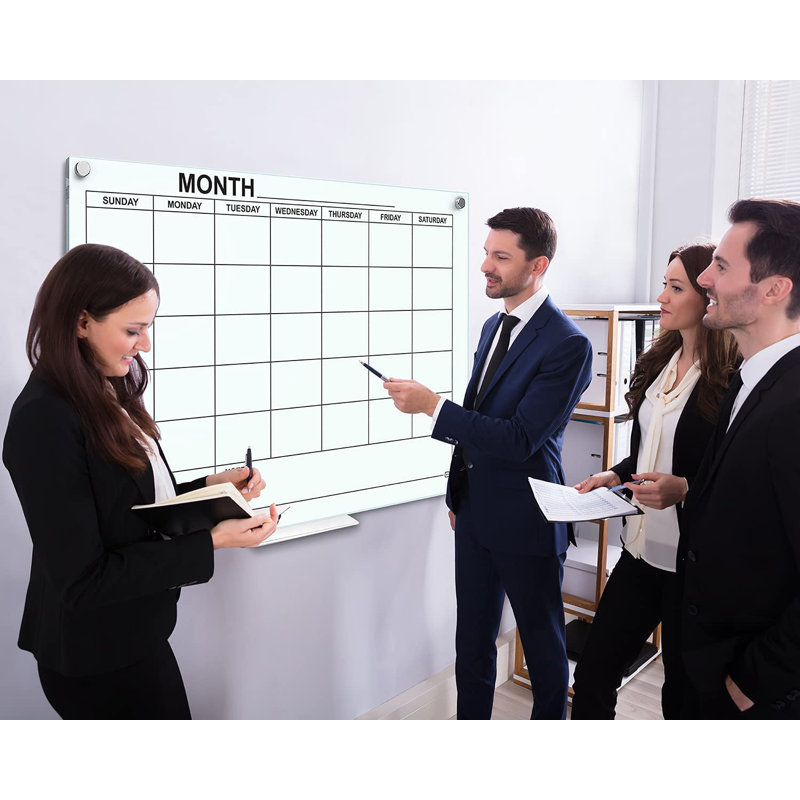 Scribbledo Wall Mounted Monthly Glass Calendar 34" x46" | Wayfair