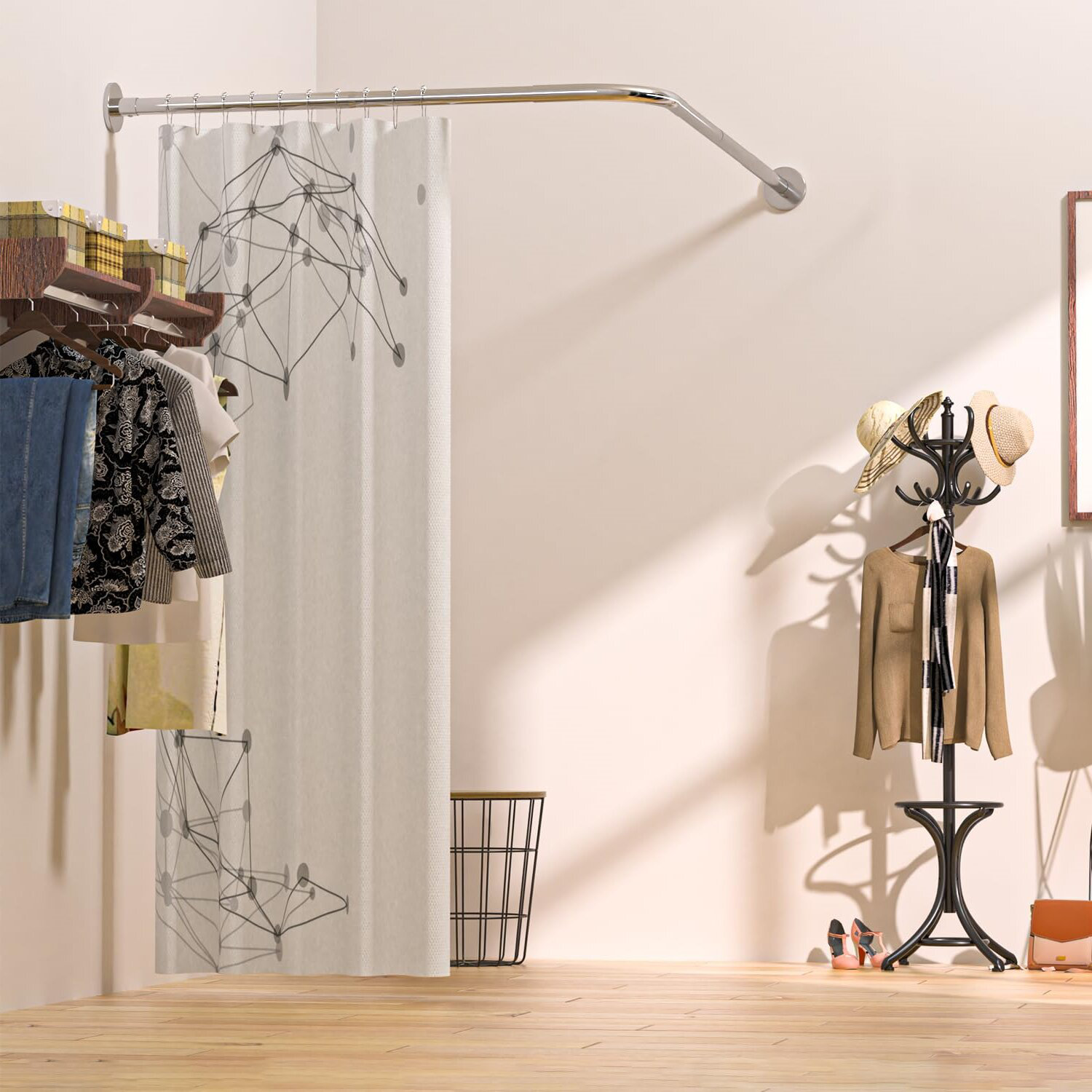 OLHAV 24"-69"x71"-85", Maximum size 114'' Stretchable Stainless Corner ...