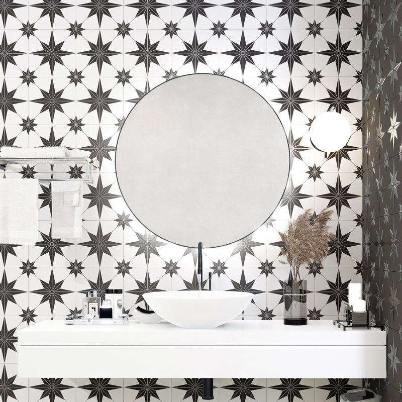 Merola Tile Stella 10" x 10" Porcelain Patterned Wall & Floor Tile ...