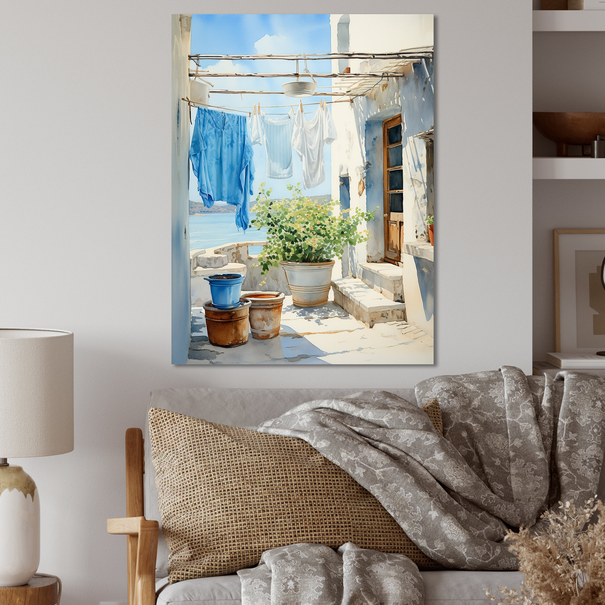 Dovecove Washday Blues In Provence 1 - Laundry Metal Wall Art - Wayfair ...
