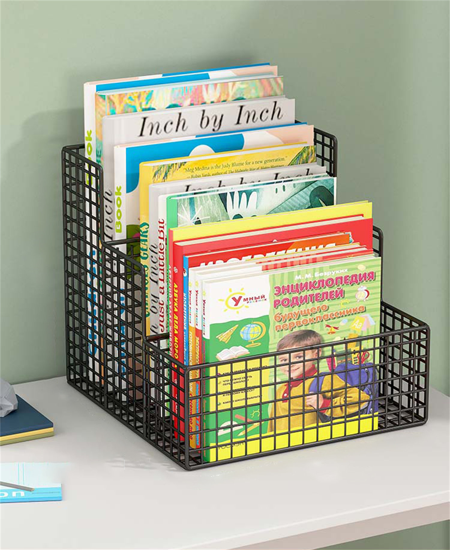 Latitude Run® Office Desk File Rack, Folder Storage Net, Desk Organizer ...
