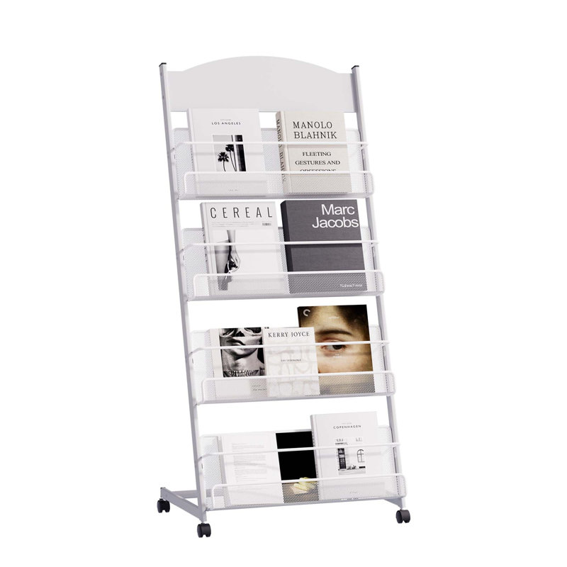 Rebrilliant Standing Magazine Rack 4-Tier | Wayfair