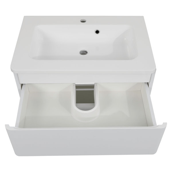Hokku Designs Kaleal 23.4'' Single Bathroom Vanity with Ceramic ...