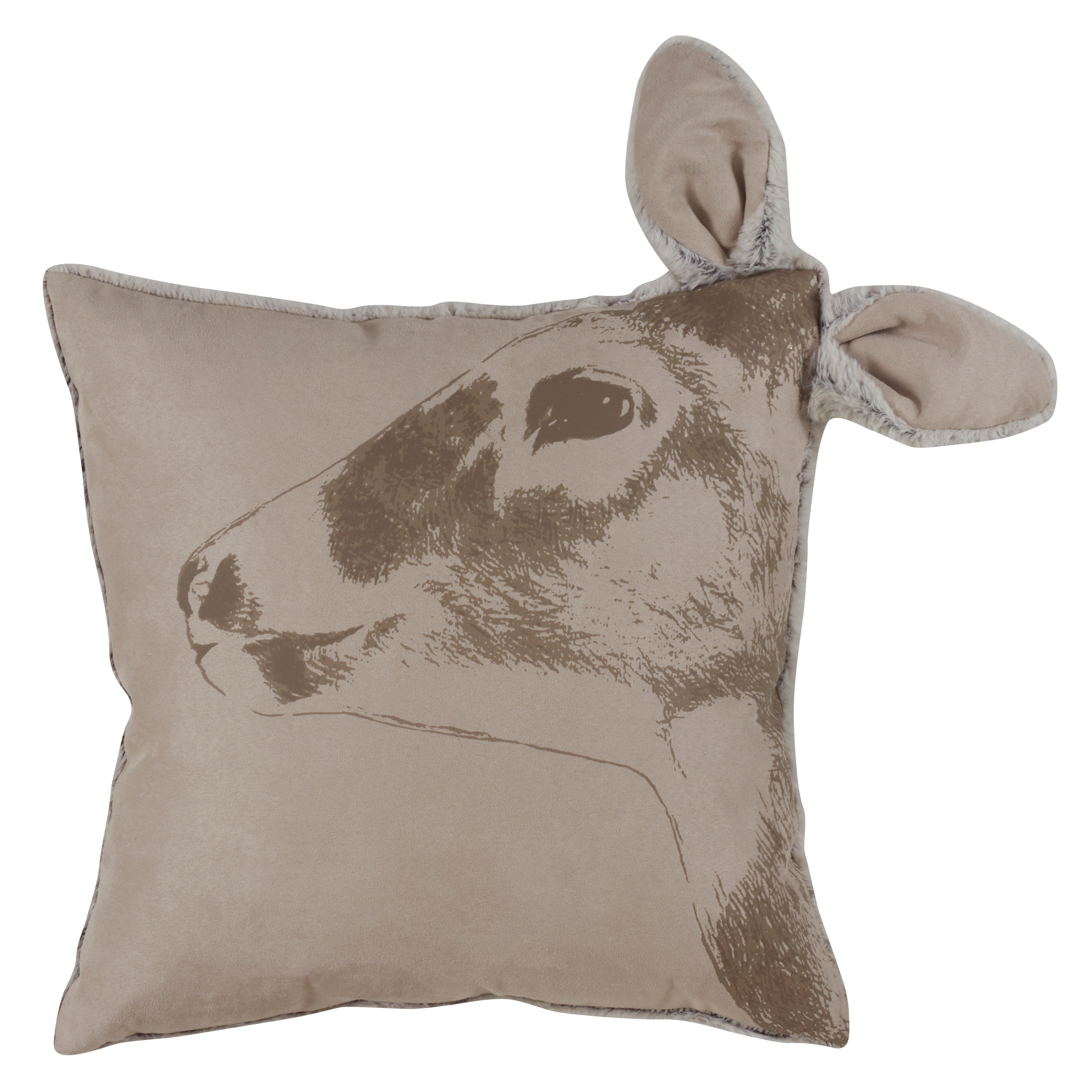 Saro Deer Head Design Throw Pillow | Wayfair