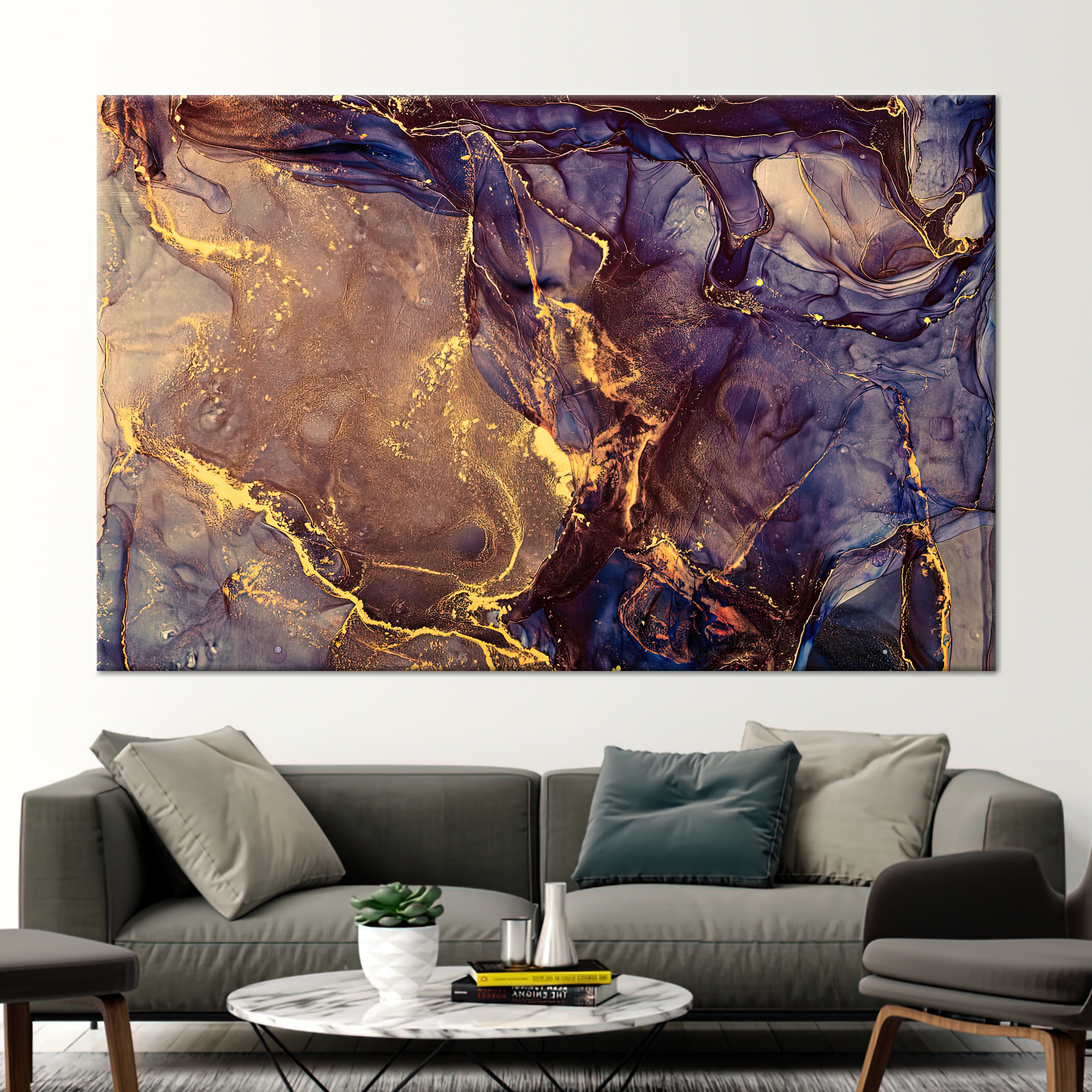 Wade Logan® Purple And Gold Marble, Purple Marble Printed, Gold Marble ...