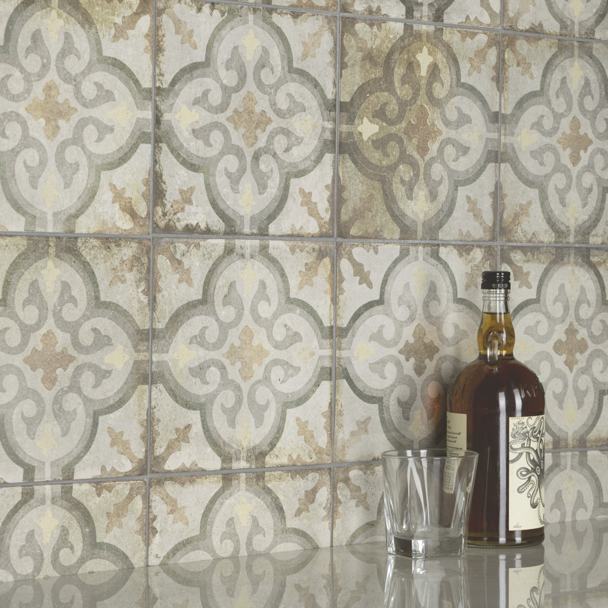 Merola Tile DAnticatto Decor Palazzo 9" x 9" Porcelain Wall & Floor ...