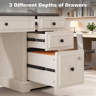 Millwood Pines 59" Farmhouse Computer Desk With Drawers & Power Outlets ...