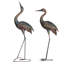 Hi-Line Gift Ltd. Metal Chrome Heron Decorative Garden Statue Set ...