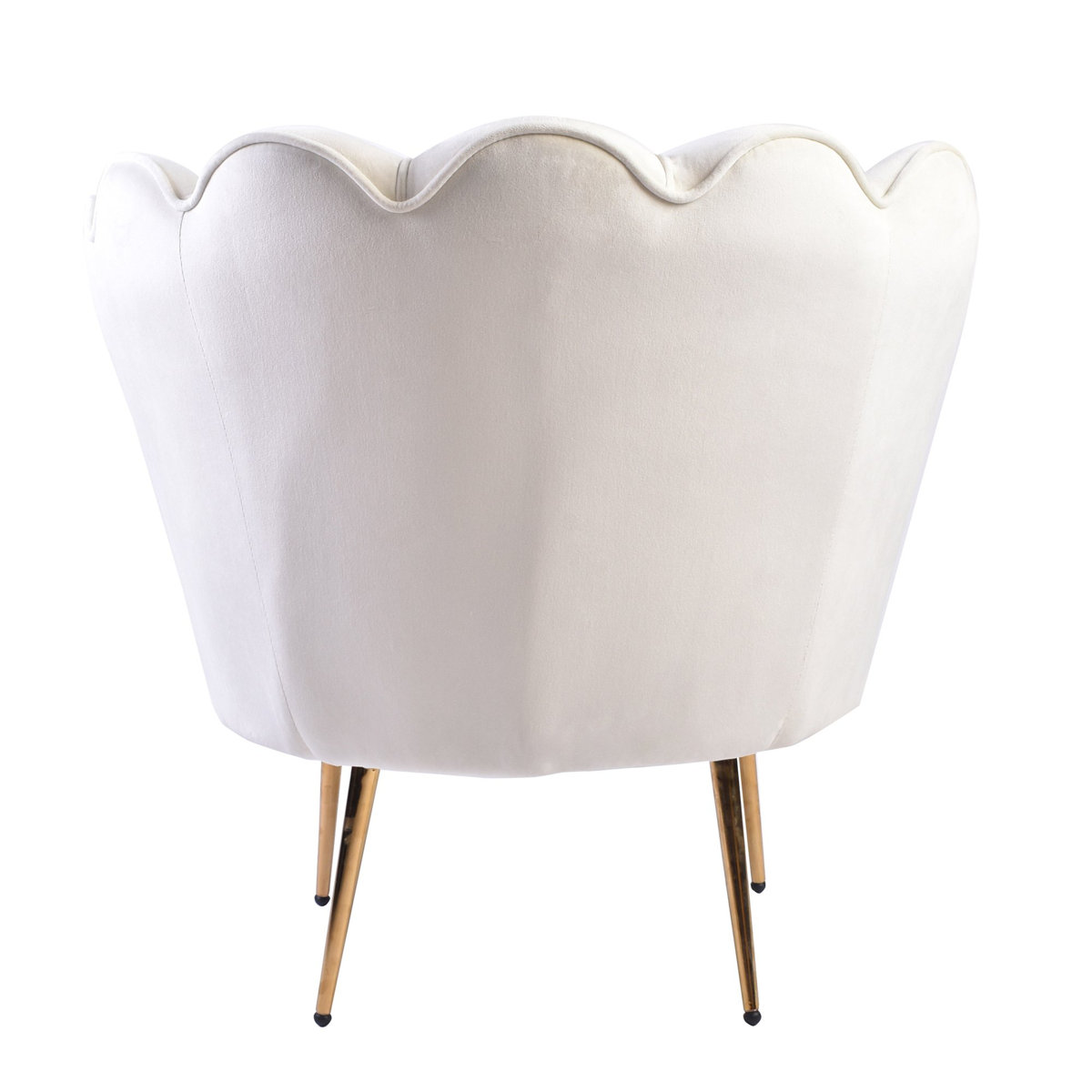 Everly Quinn Isabella Channel Tufted Vanity Armchair with Gold Accented ...