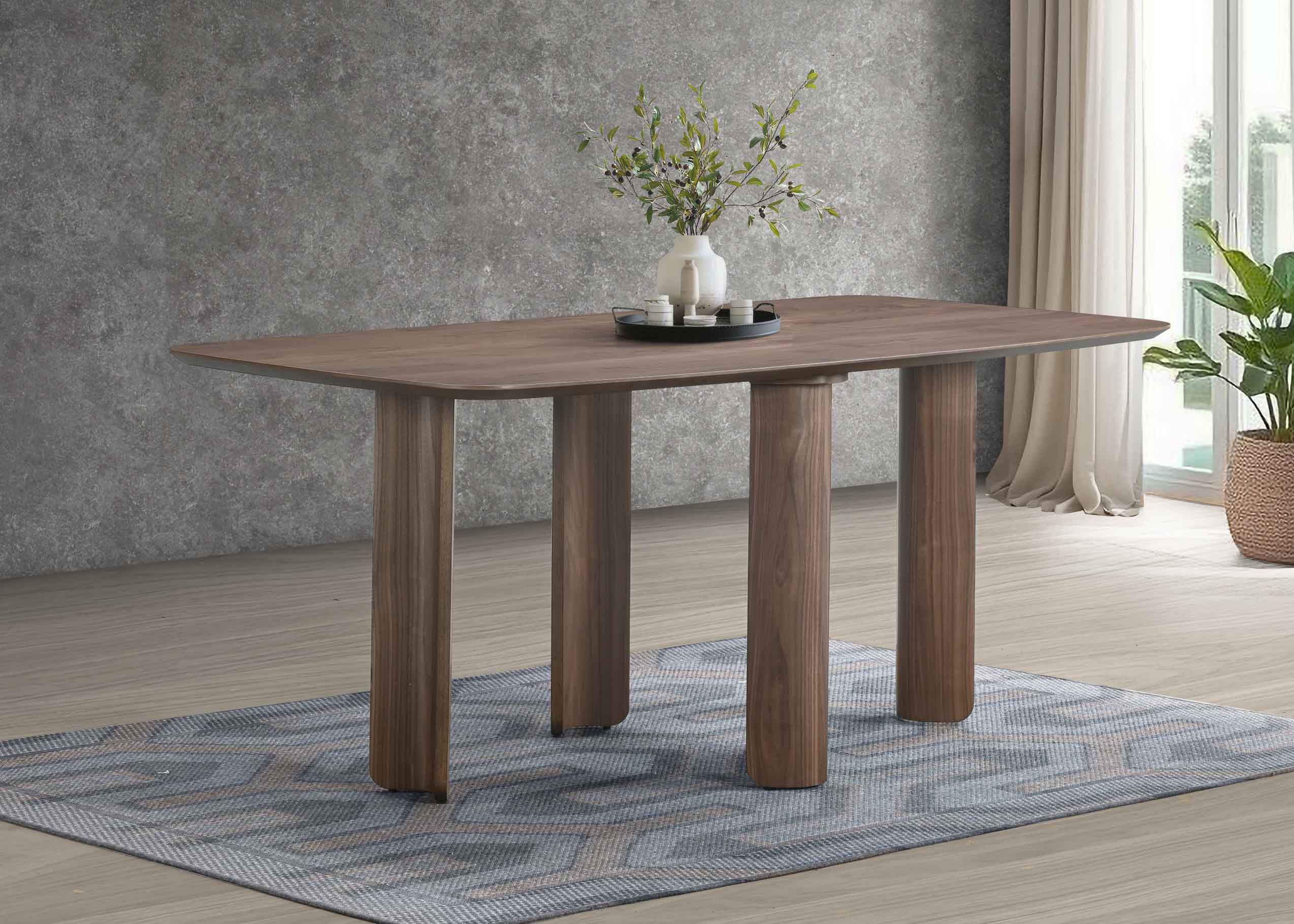 George Oliver Coral Sculpted Leg Rectangular Wood Dining Table | Wayfair