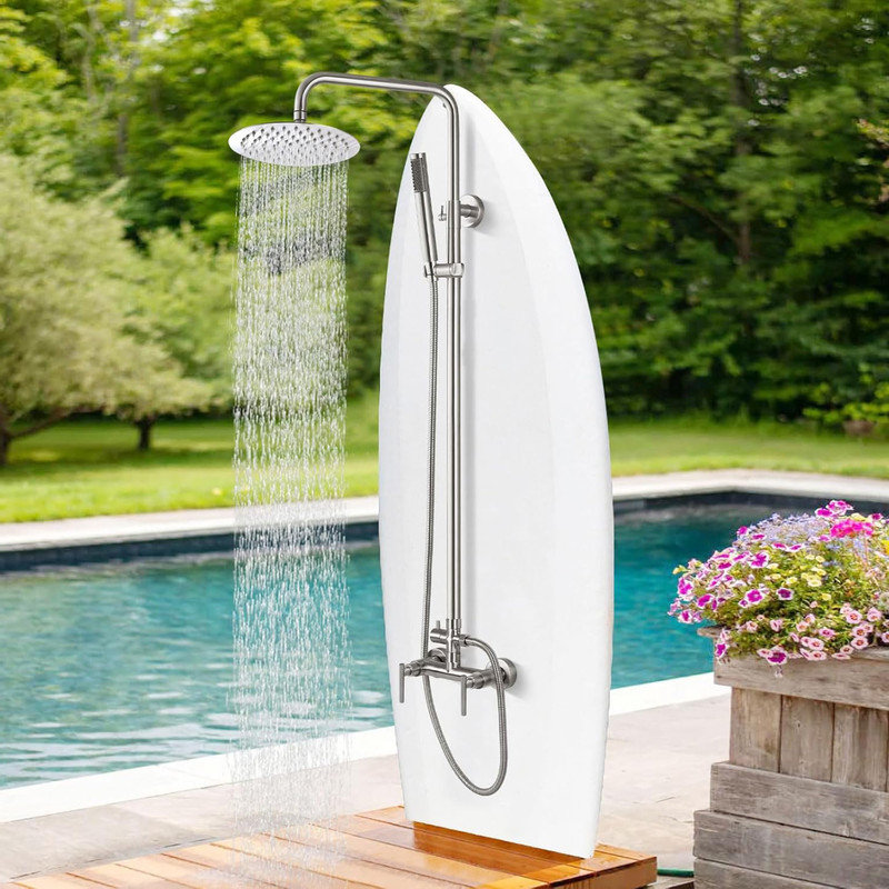 JASODI Outdoor Shower Fixture Rainfall Single Handle Shower 2 Dual ...