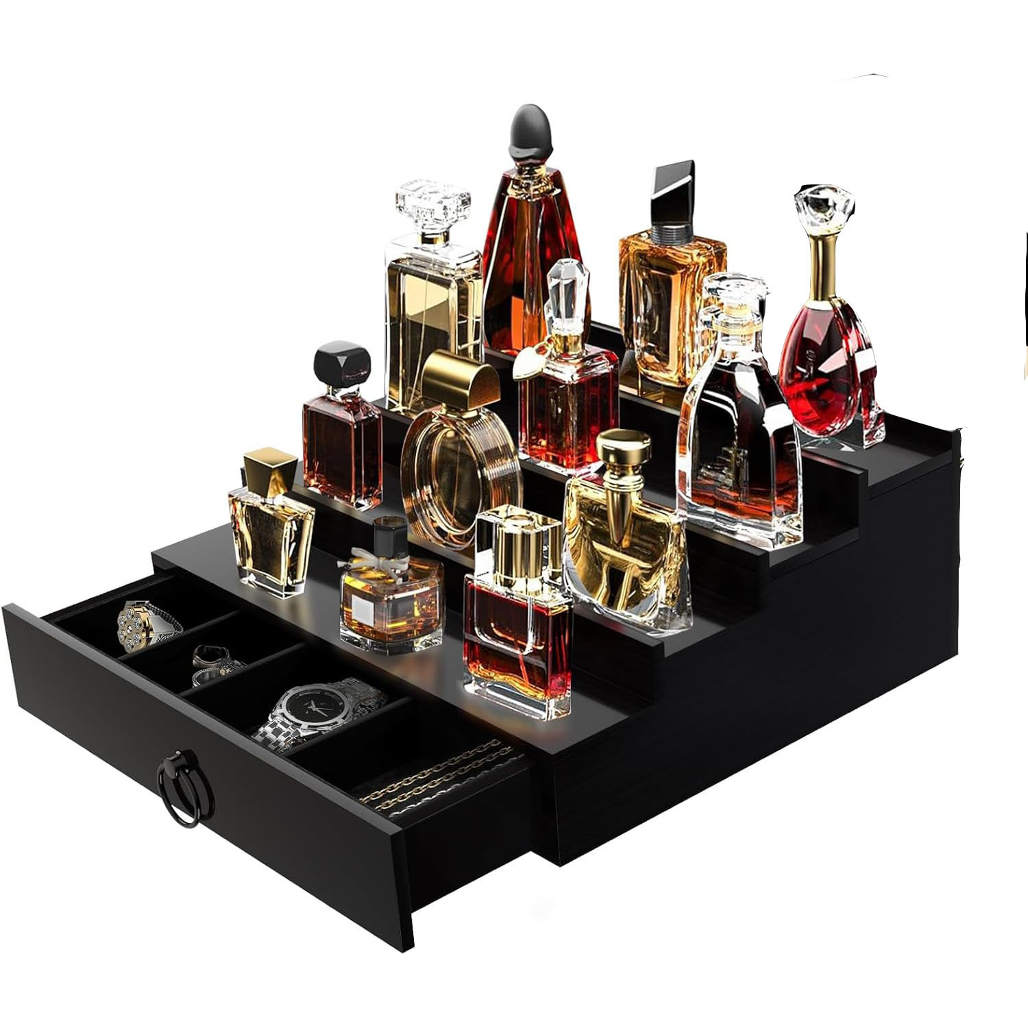 Hokku Designs 4 Tier Cologne Stand with Drawer, Perfume Holder | Wayfair