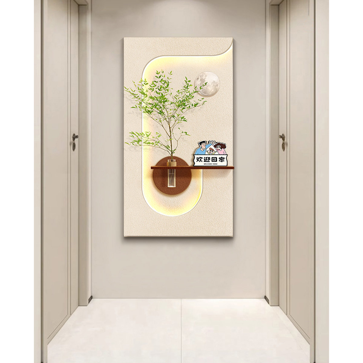 Hokku Designs Cream Led Hydroponic Plant Wall Art Living Room/Entryway ...