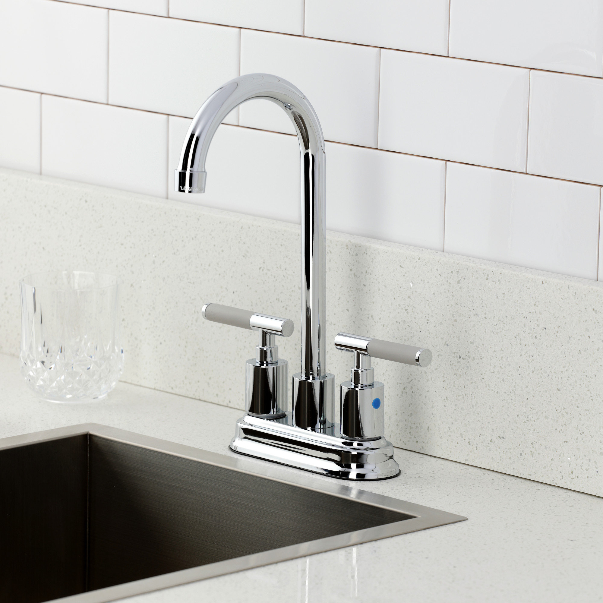 Kingston Brass Kaiser Two-Handle 2-Hole Deck Mount Bar Faucet | Wayfair