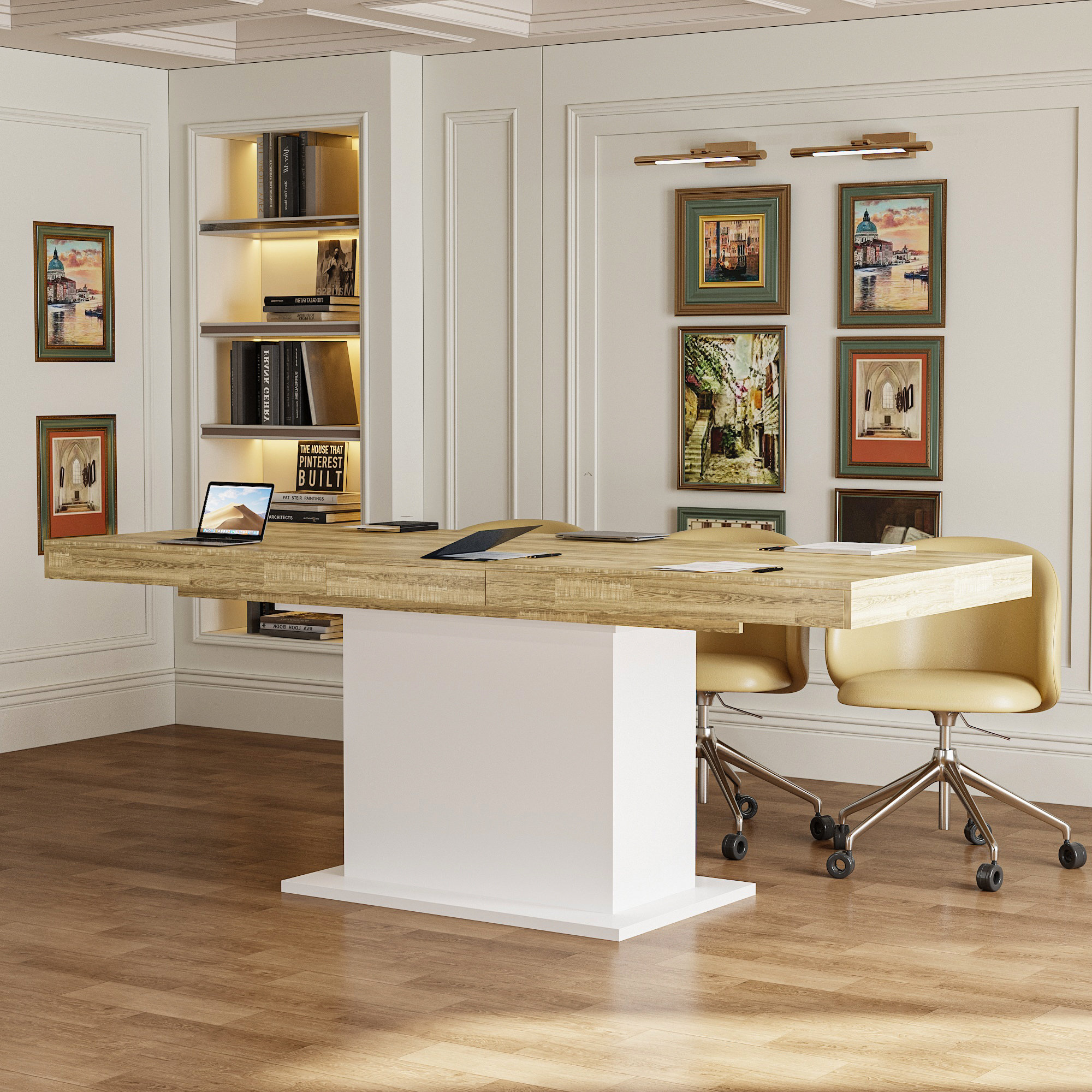 Ebern Designs 78.7'' Wide Expandable Conference Table For 6-8 People ...