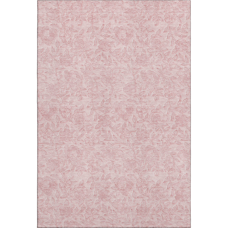 Bungalow Rose Premium Machine Washable Prisco Pink Rug | Wayfair
