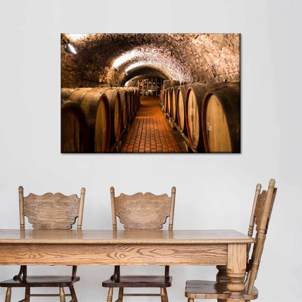 Latitude Run® Winery Wine Barrels On Canvas Print | Wayfair