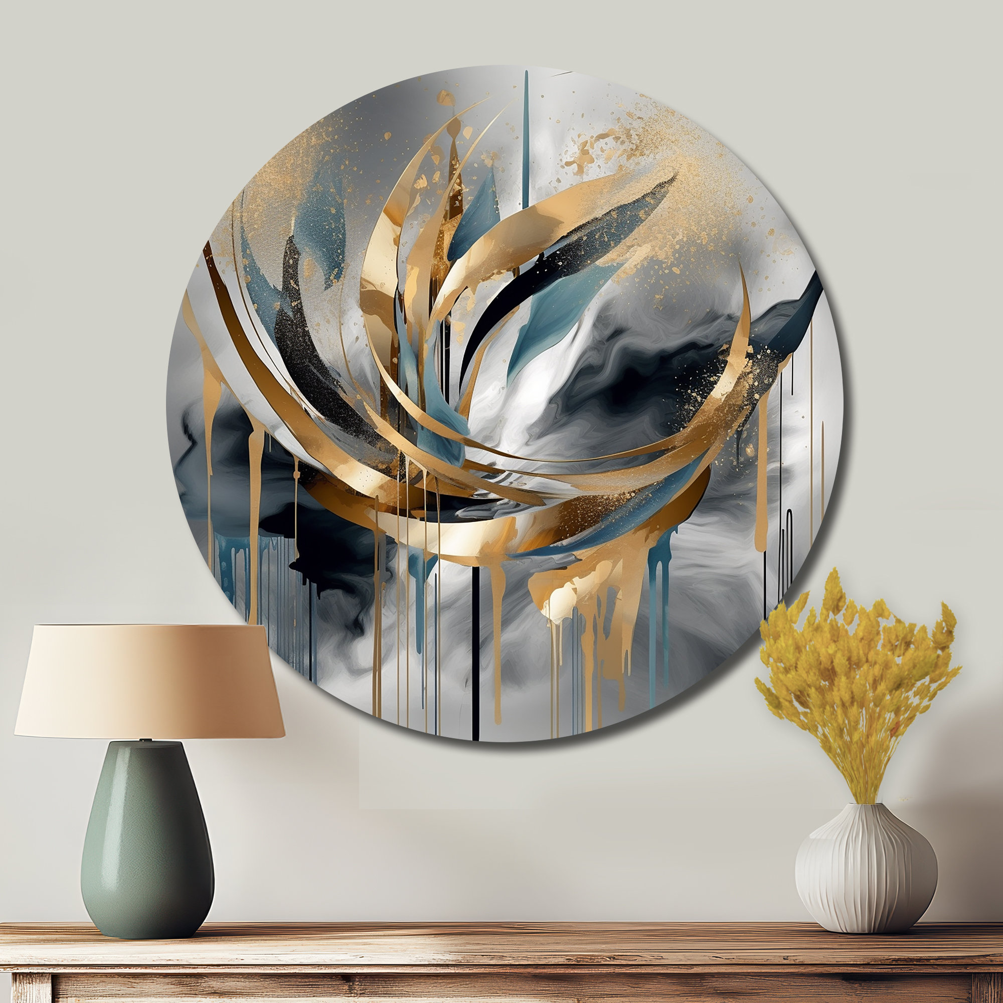 Ivy Bronx Duffield - Abstract Round Metal Art | Wayfair