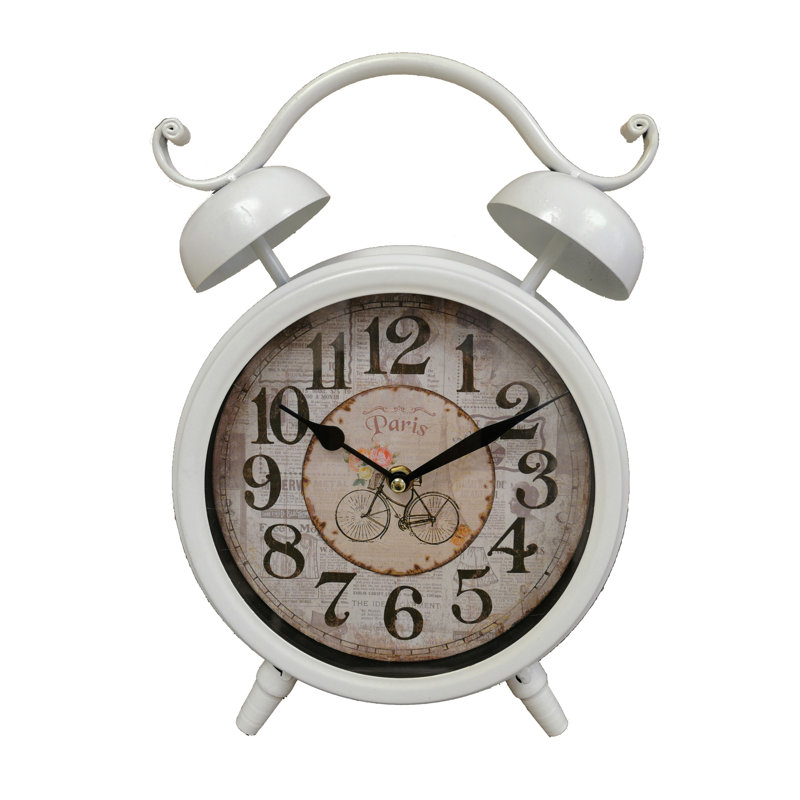 Ophelia & Co. Modern & Contemporary Analog Wood Tabletop Clock in Beige ...