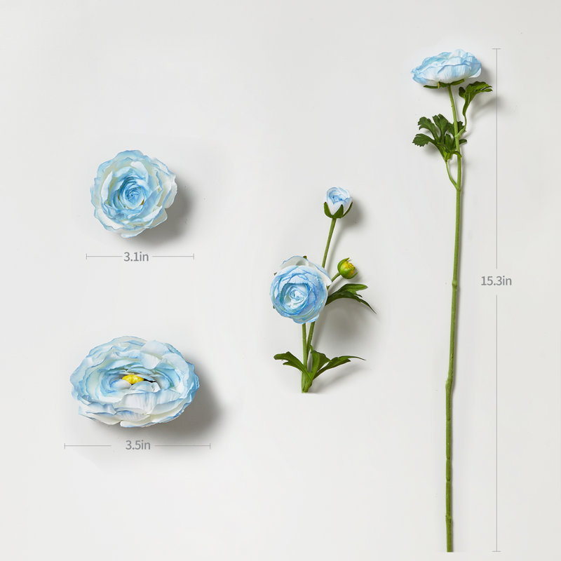 Primrue 26 Pieces 15" Silk Ranunculus Stems, Bushes, and Sprays ...