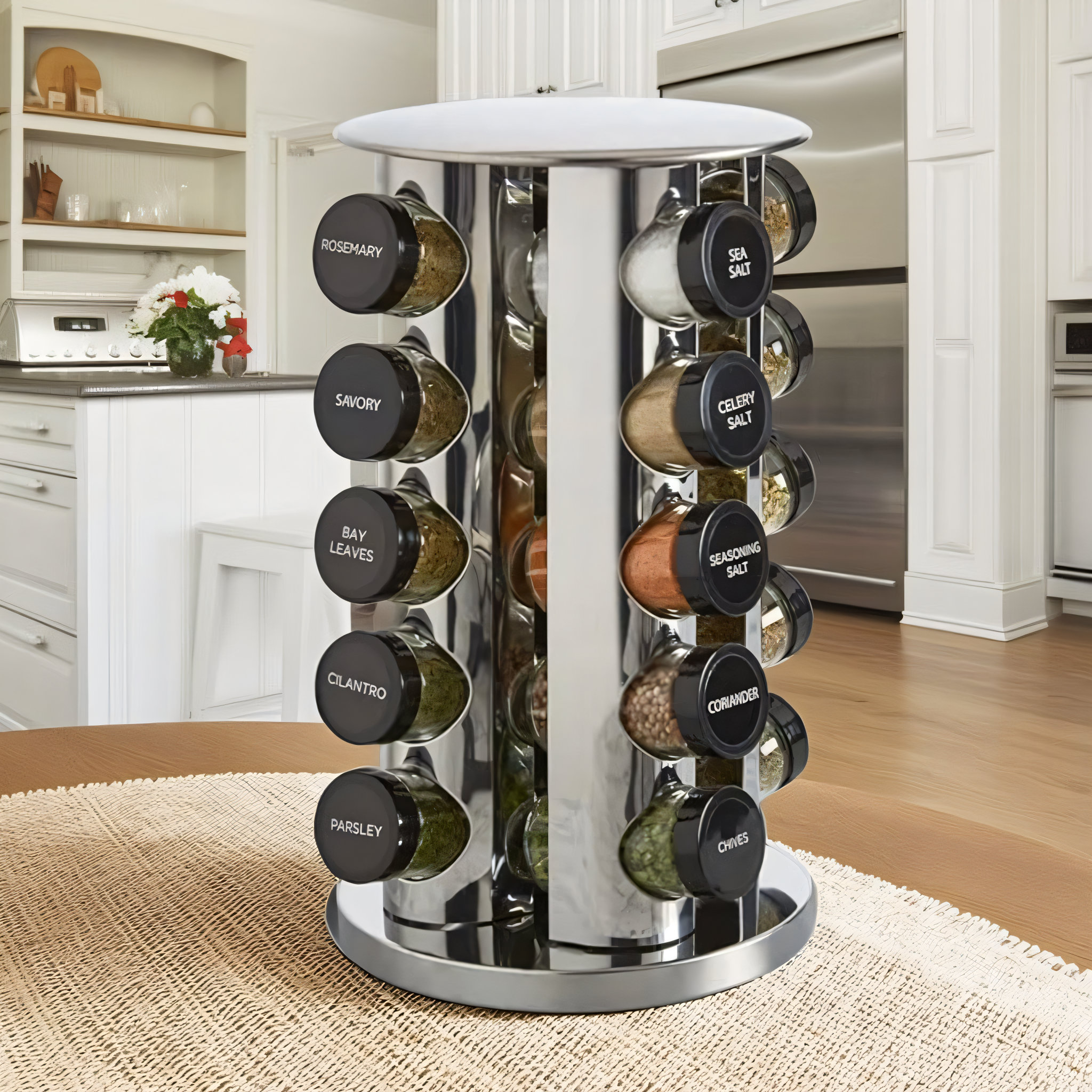 Mint Pantry® 20-jar Rotating Countertop Spice Rack: Contains Spices ...