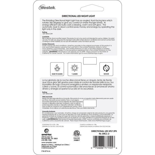 Westek Automatic LED Directional Night Light & Reviews | Wayfair