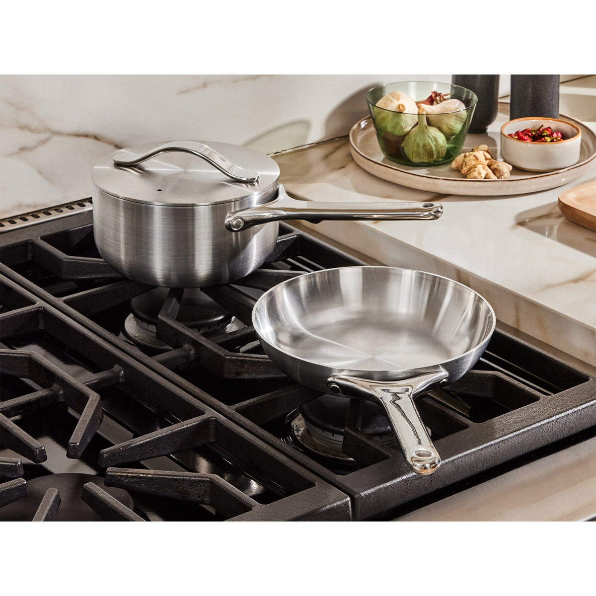 Caraway Stainless Steel Mini Duos Cookware Set - Mini Fry Pan & Mini ...