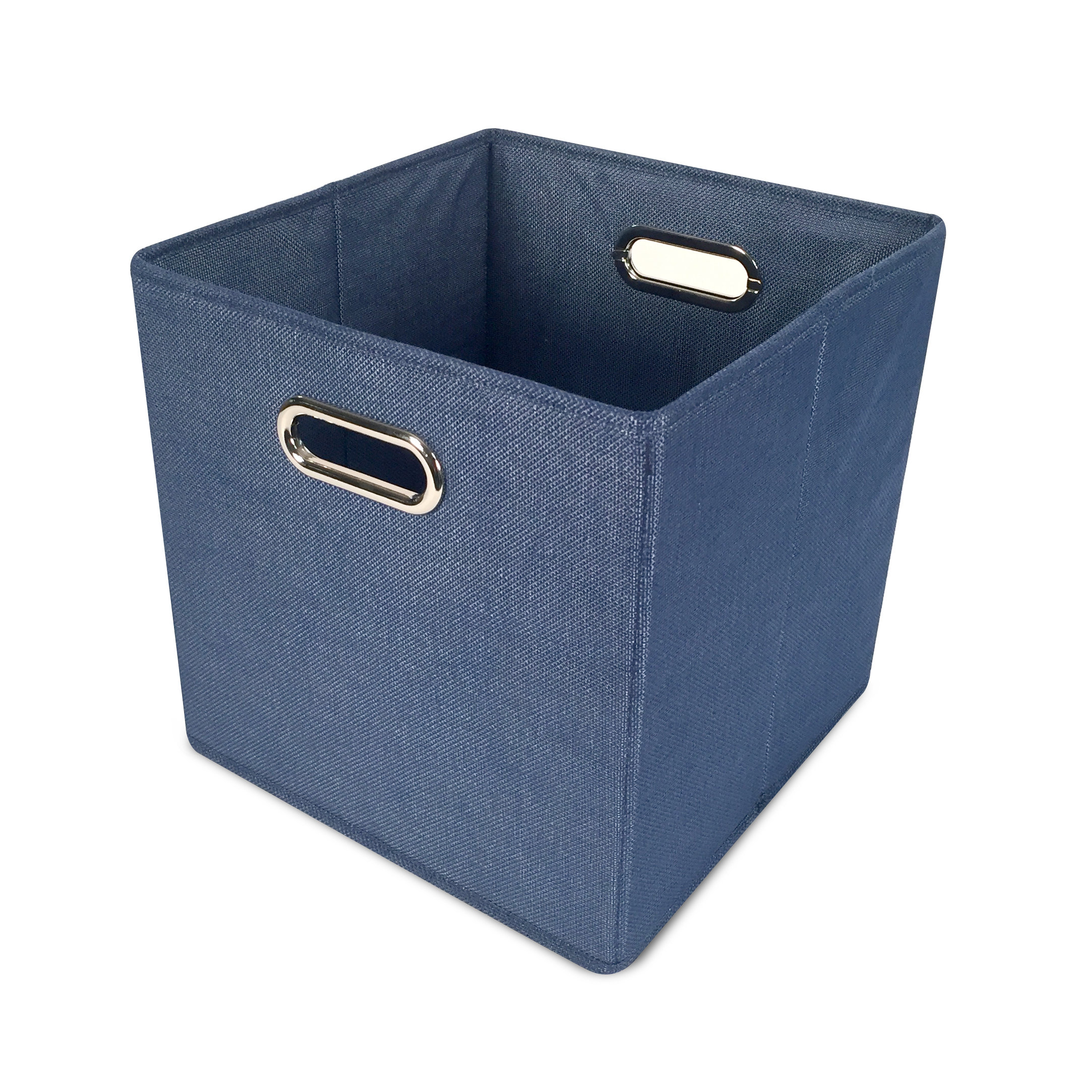 John Louis Home Tweed Cube Storage Bin Navy Blue | Wayfair
