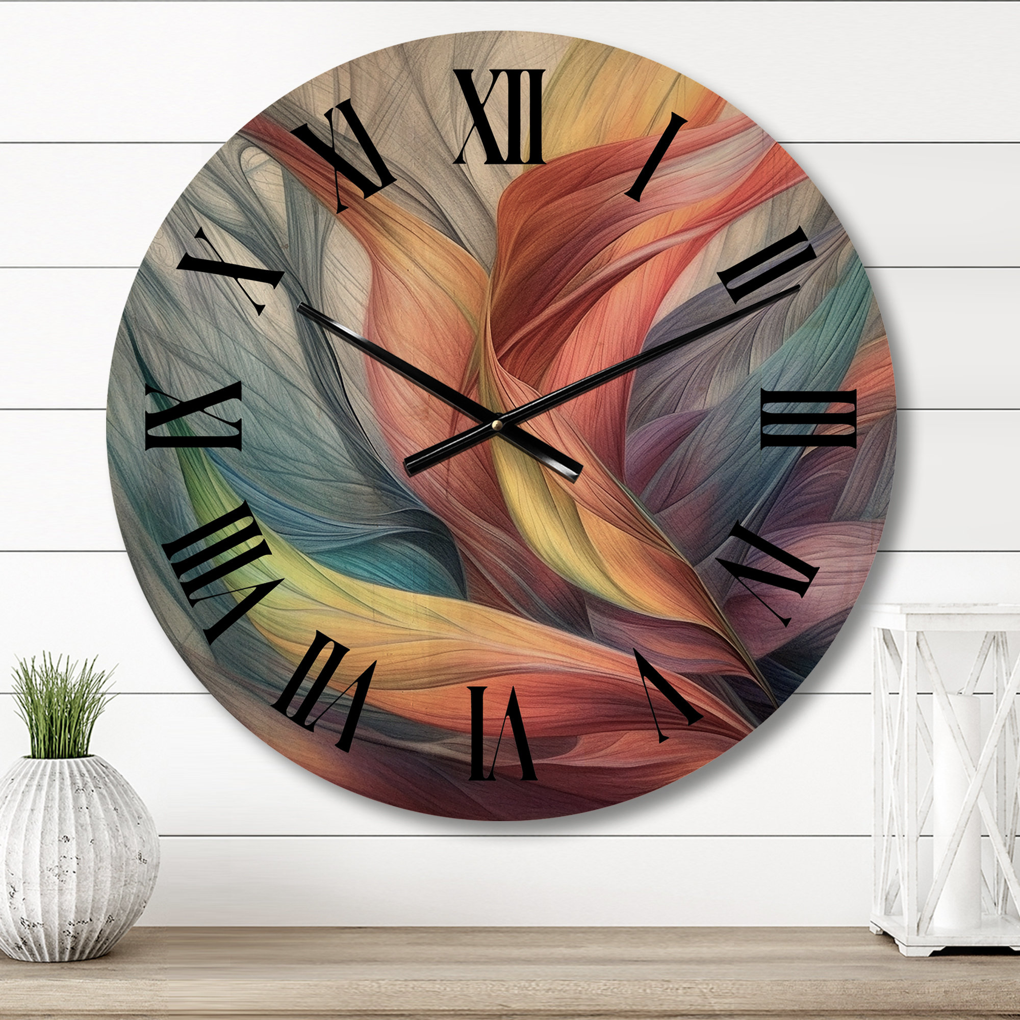 East Urban Home Vintage Rainbow Pastel Leaves Boho Watercolor I ...