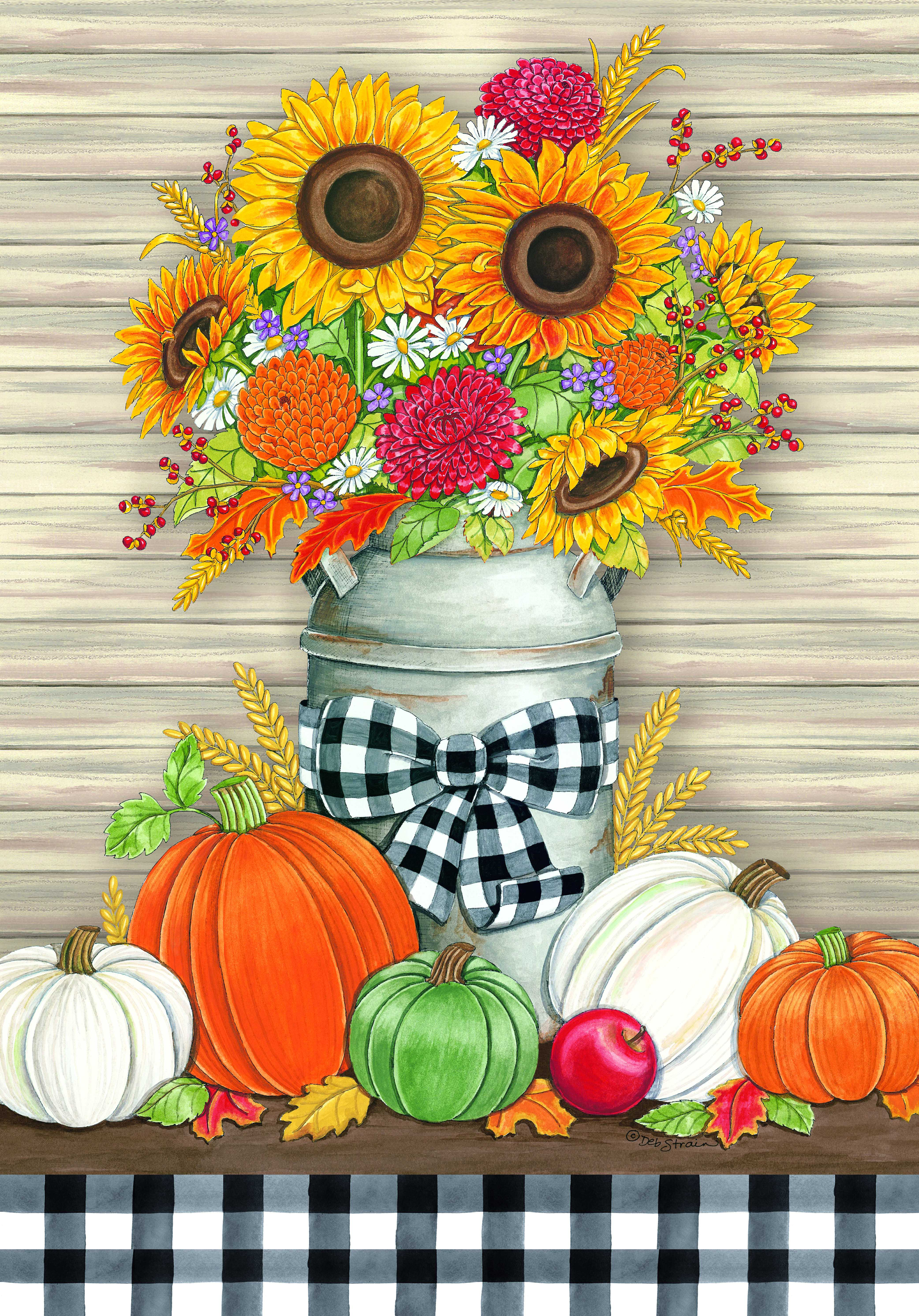 Rosalind Wheeler Fall Milk Can by Deb Strain - Wrapped Canvas Print ...