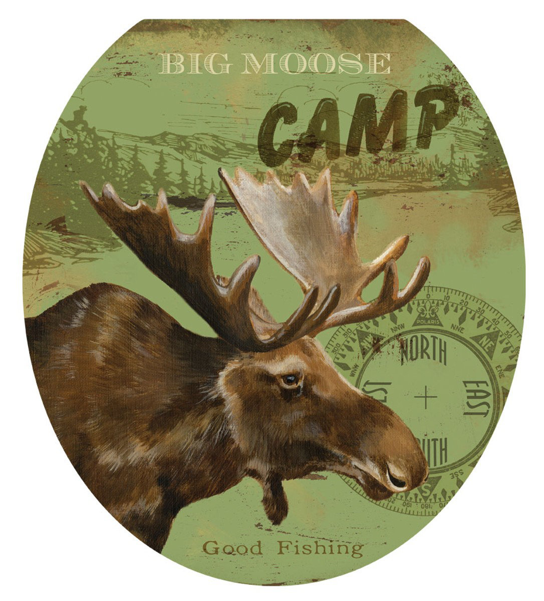 Toilet Tattoos Moose Toilet Seat Decal – Static‑Cling Vinyl Lid Sticker ...