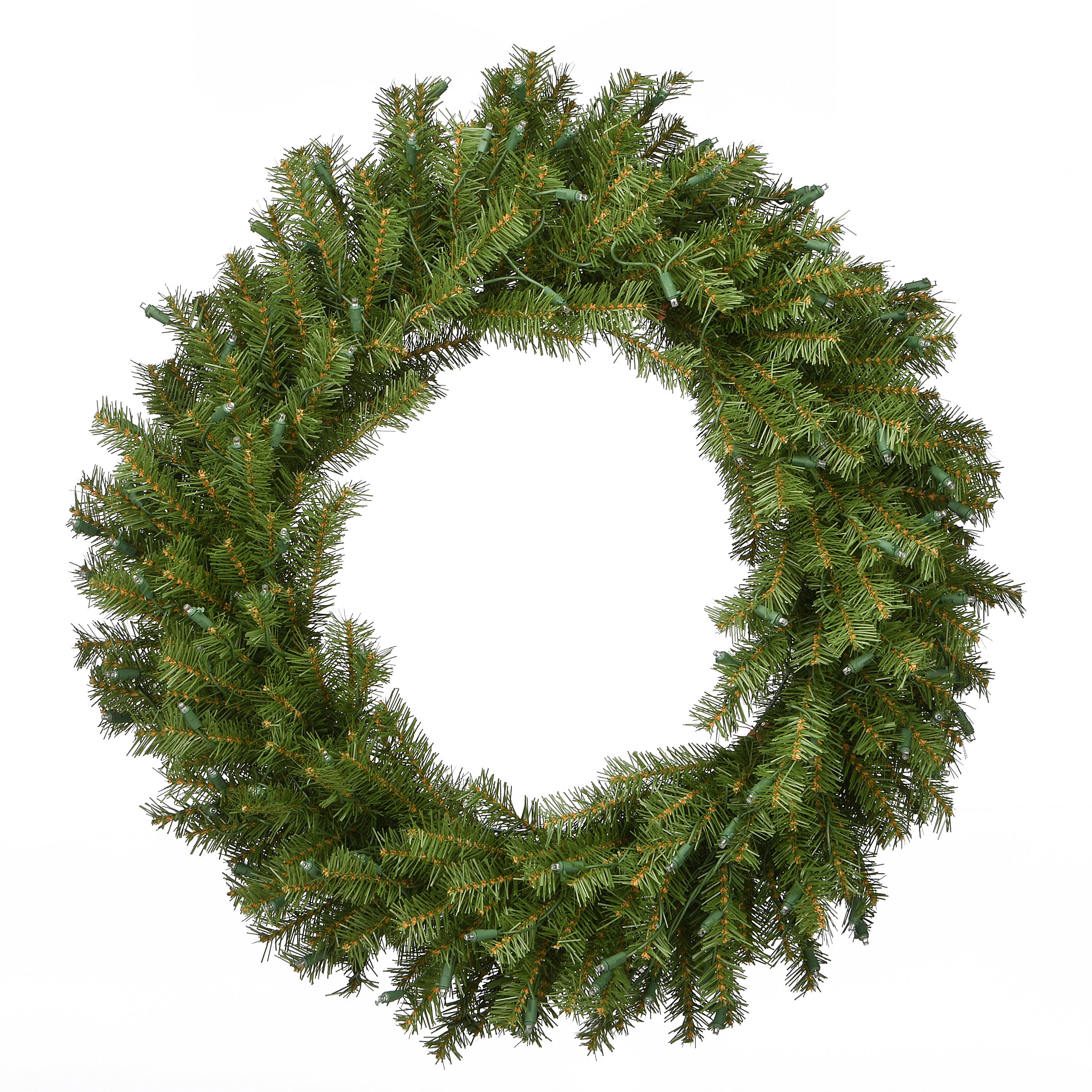 The Holiday Aisle® Memory-Shape Norwood Fir Wreath with White LED ...