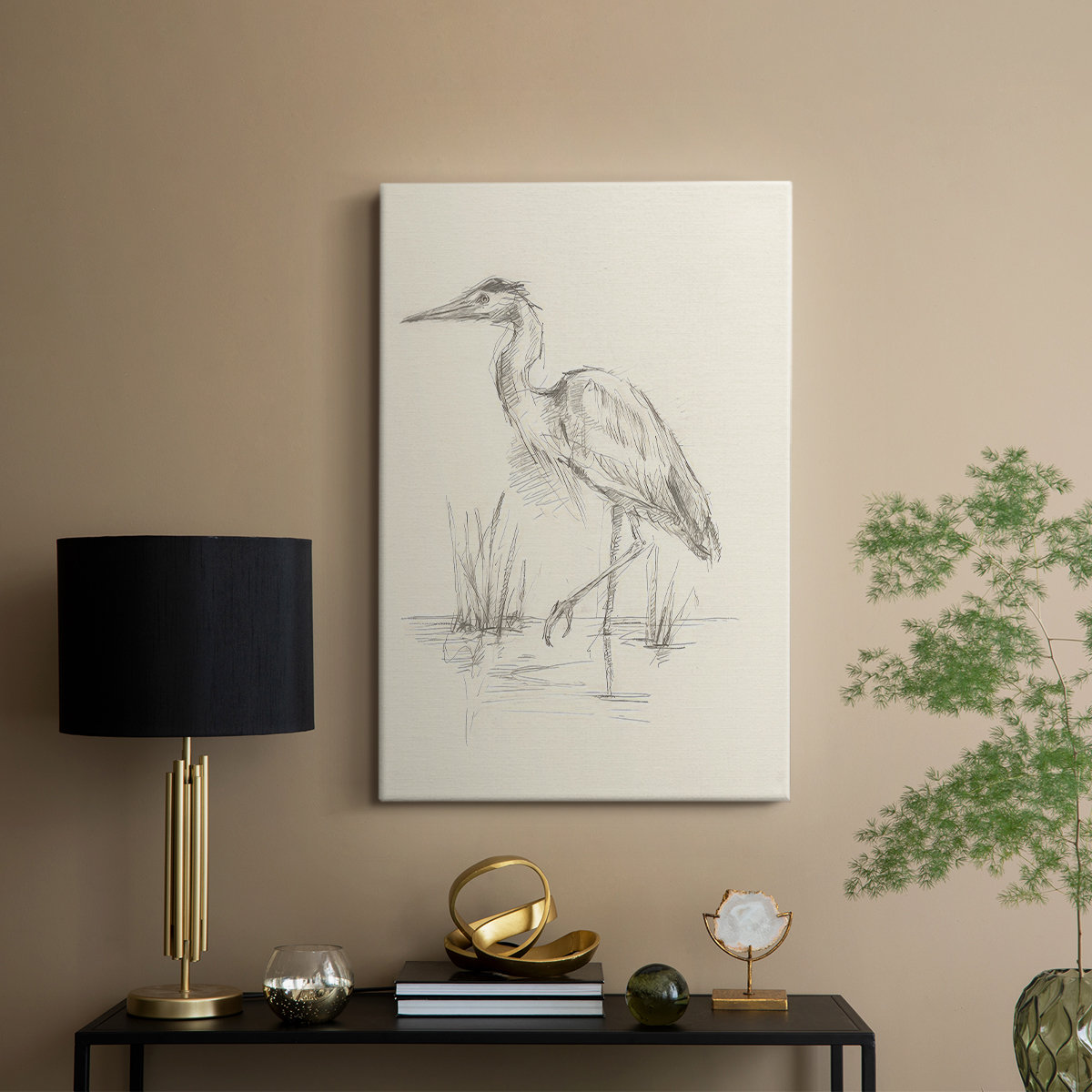 Highland Dunes Waterbird Sketchbook Study II -Gallery Wrapped Cavas ...