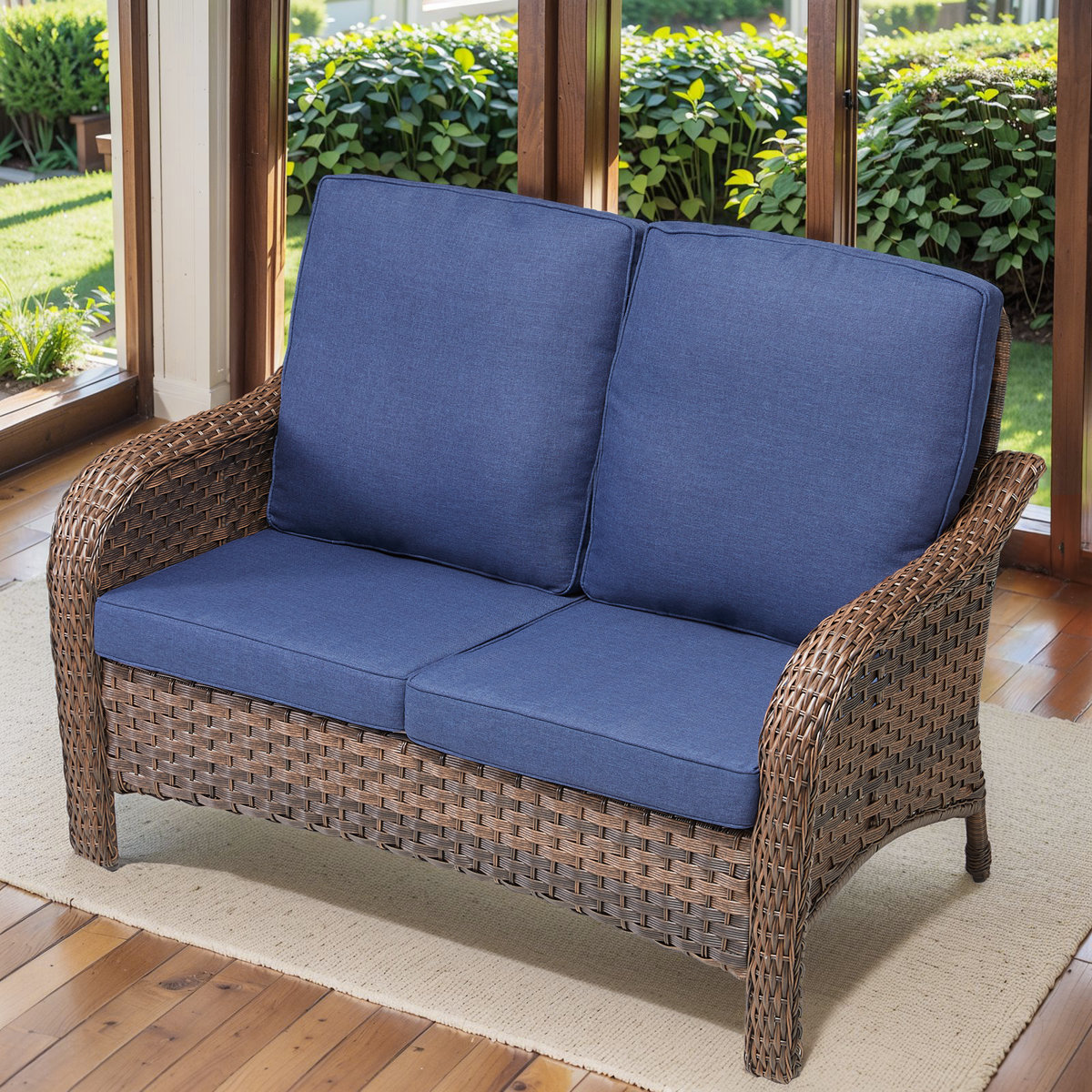 Buenhomino 50'' Wicker Outdoor Loveseat & Reviews | Wayfair
