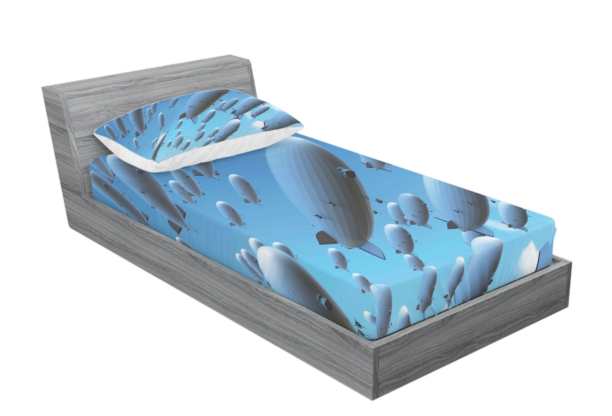 Ambesonne Many Fleet Airships Flying Sheet set | Wayfair